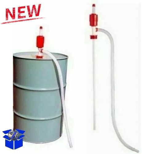 Hand Siphon Drum Barrel Pump 15 30 55 Gal Polyethylene Suction Manual ...