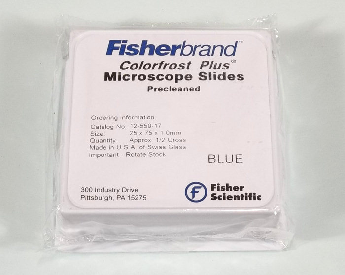 Colorfrost Plus (Blue) Fisherbrand Microscope Slides 12-550-17 1/2 ...