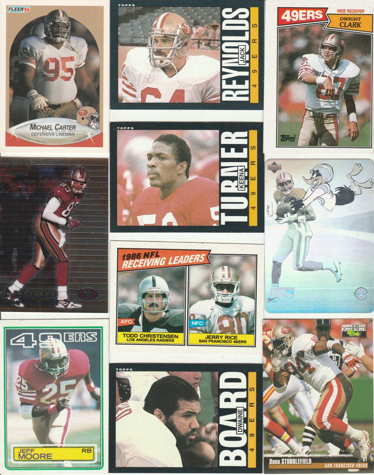 🏈 Huge 50 + 49erS cards lot 1983 - 2005 Montana Rice Lott Dean Walsh ...