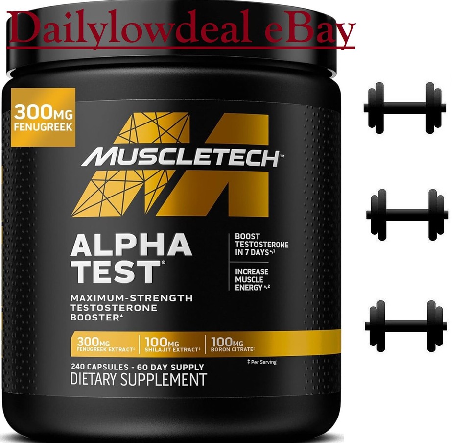 2 PACK Muscletech, Alpha Test, Testosterone Booster for Men 120 Caps ...