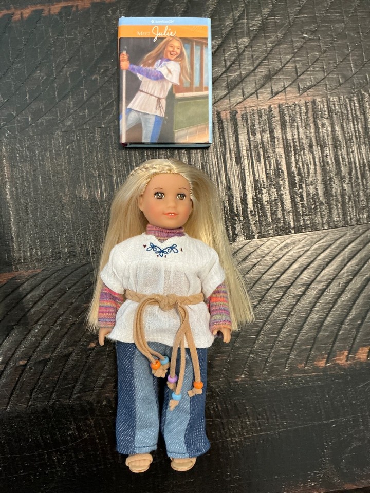 AMERICAN GIRL Julie Mini Doll w/Mini Book | eBay