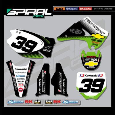 Custom MX Graphics Kit Kawasaki KX 125 250 Pro Circuit Kit 2007 2008 ...