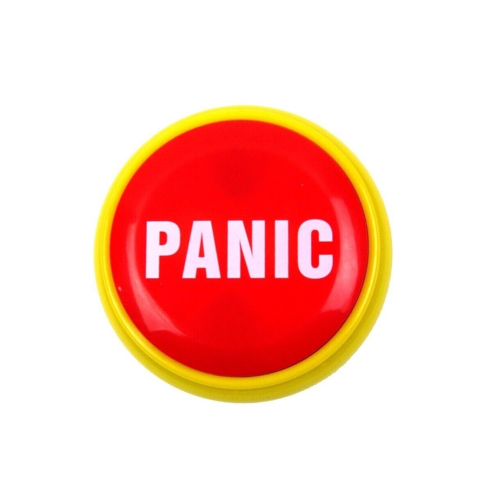 FLASHING PANIC BUTTON Funny Office Desk Gift Gag Joke Prank Alert Alarm Sound | eBay