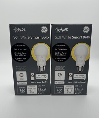 LOT OF 2: C by GE Tunable White Direct Connect A19 Smart LED Bulb 2700 ...