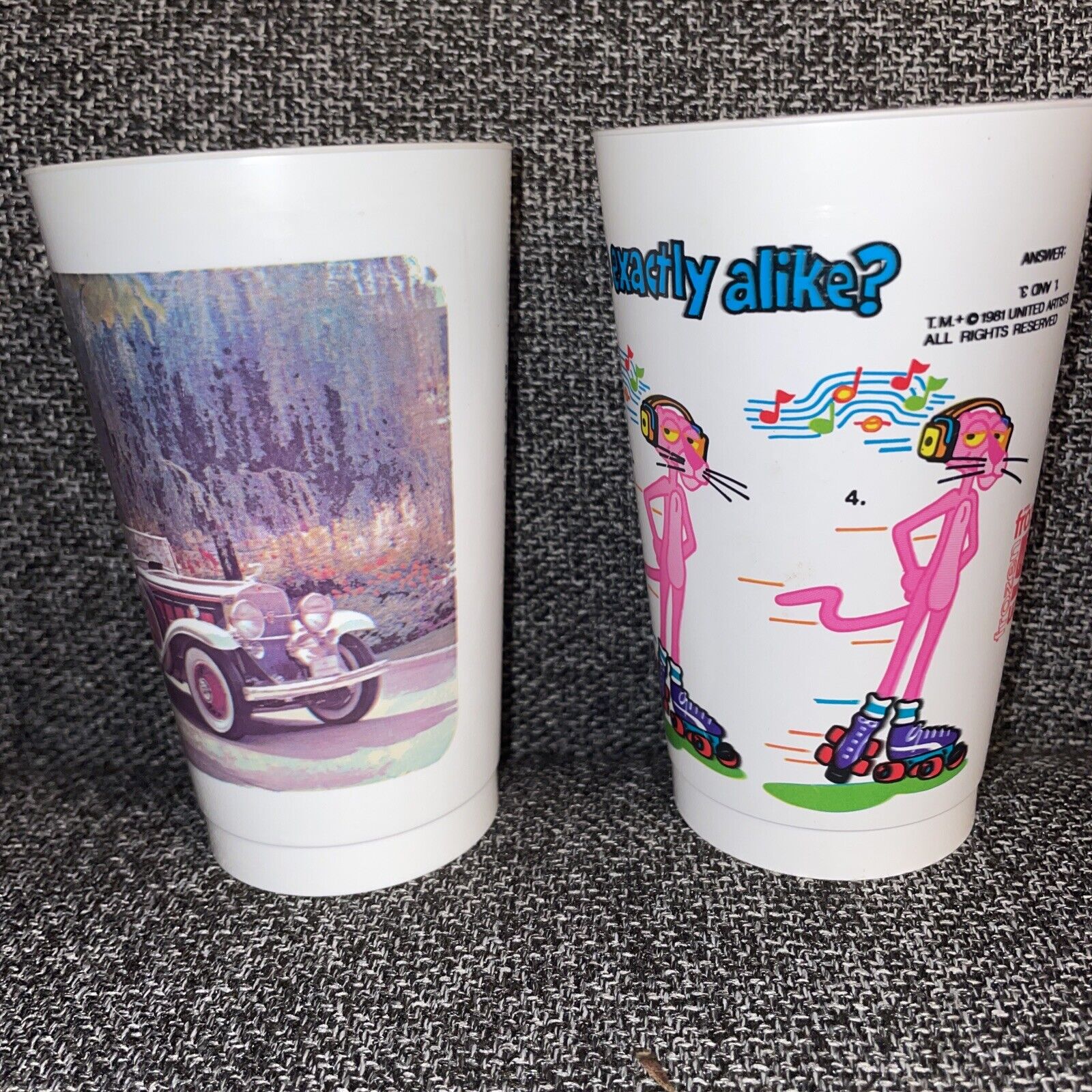Lot Of 2 Plastic Frozen Coca Cola Cups - Styroware 80s Pink Panther ...