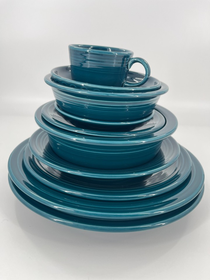 Rare Retired Color Fiesta Dinnerware Set Juniper 11 Piece Post-86 Lot ...