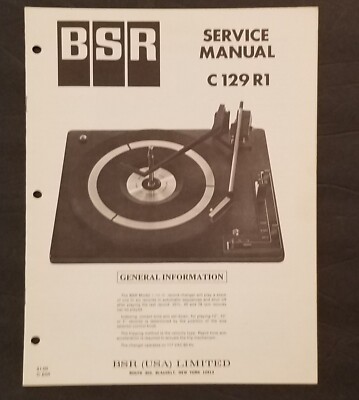 BSR C129 R1 Service Manual. Turntable, Record Changer, Birmingham | eBay