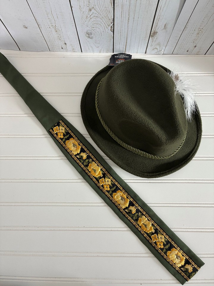 Oktoberfest Men's Green Trachten Hat + Diolen Vintage German Tie | eBay