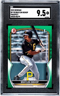 2023 Bowman Braylon Bishop 1st Bowman Green 80/99 SGC 9.5 | eBay
