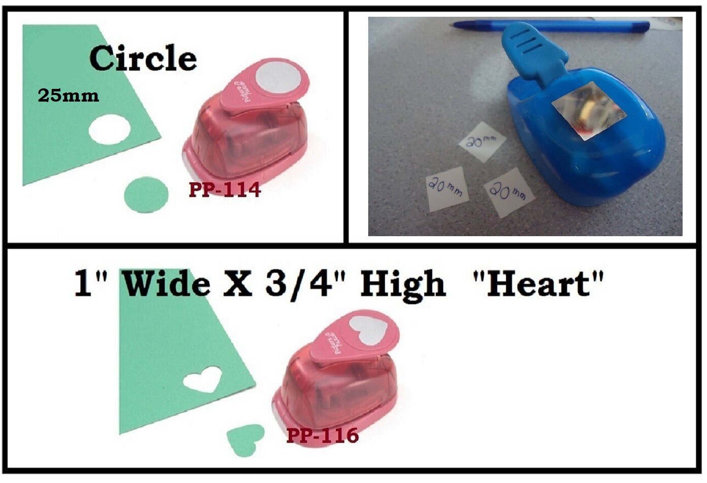 25mm Circle Paper Punch 20MM Square Paper Punch Heart Paper Punch DIY ...