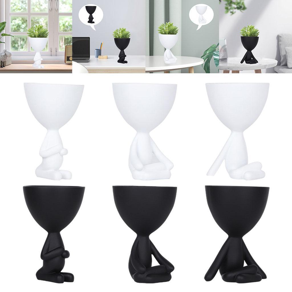 Human Statue Humanoid Flowerpot Planters Flower Pot Ornaments Crafts ...