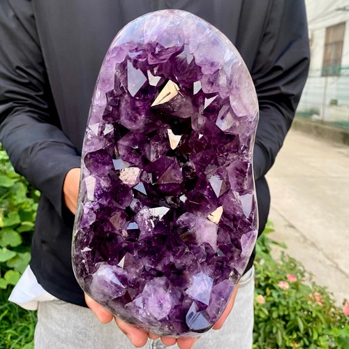 7.4LB Natural amethyst block quartz cluster mineral specimen ...