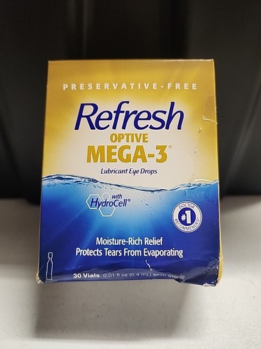 Refresh Optive MEGA-3 Lubricant Eye Drops Preservative-Free Artificial ...