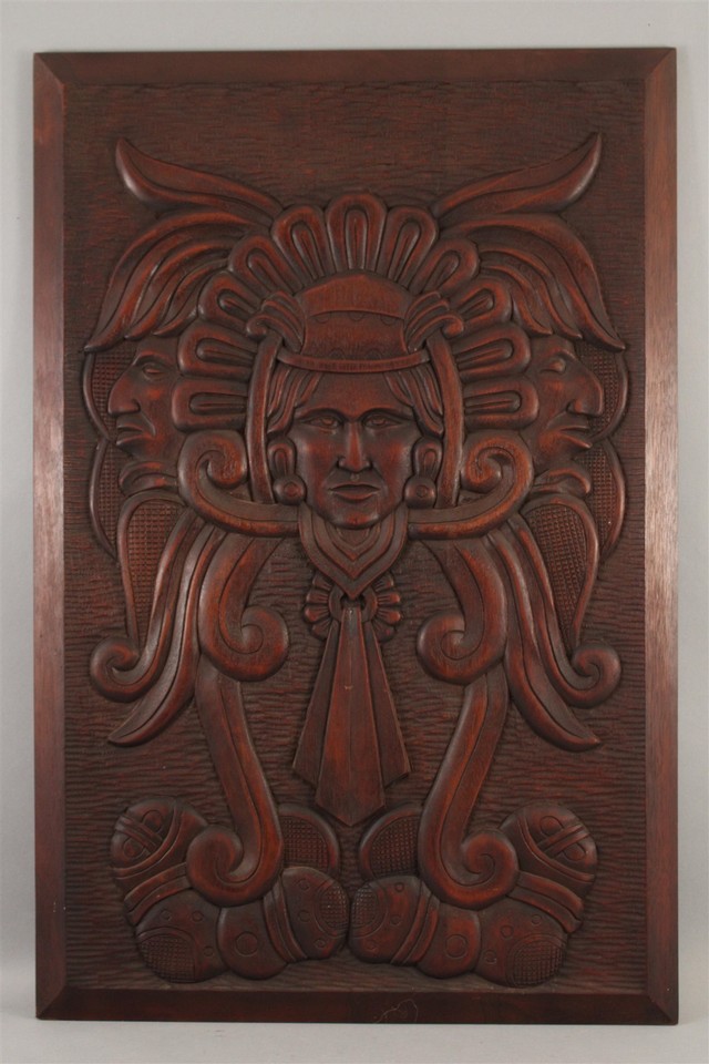 Large 23.5x36in Mexican Mayan Maize God Hun Hunahpu Carved Wood ...
