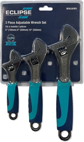 Eclipse SFADJW3PS 3 Piece Soft Grip Adjustable Spanner Wrench Set 150,200, 250mm 5012095627807 ...