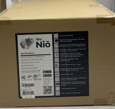 IDTER NIO1 ARTIFICIAL INTELLIGENCE PROTECTION SECURITY CAMERA W/ LED ...