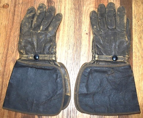 Awesome Antique Leather Gauntlet Motorcycle Biker Rid… - Gem