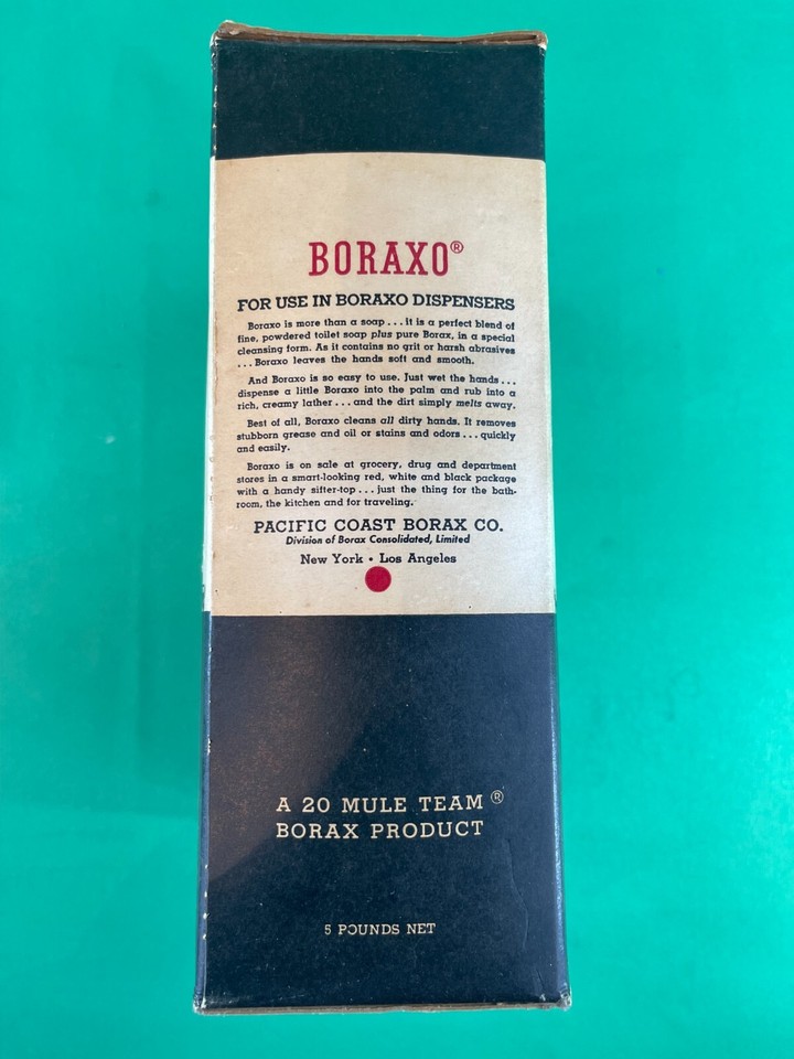 VINTAGE BORAXO 5# Sealed Box Soap PLUS BORAXO 20 Mule Team Sealed Promo ...