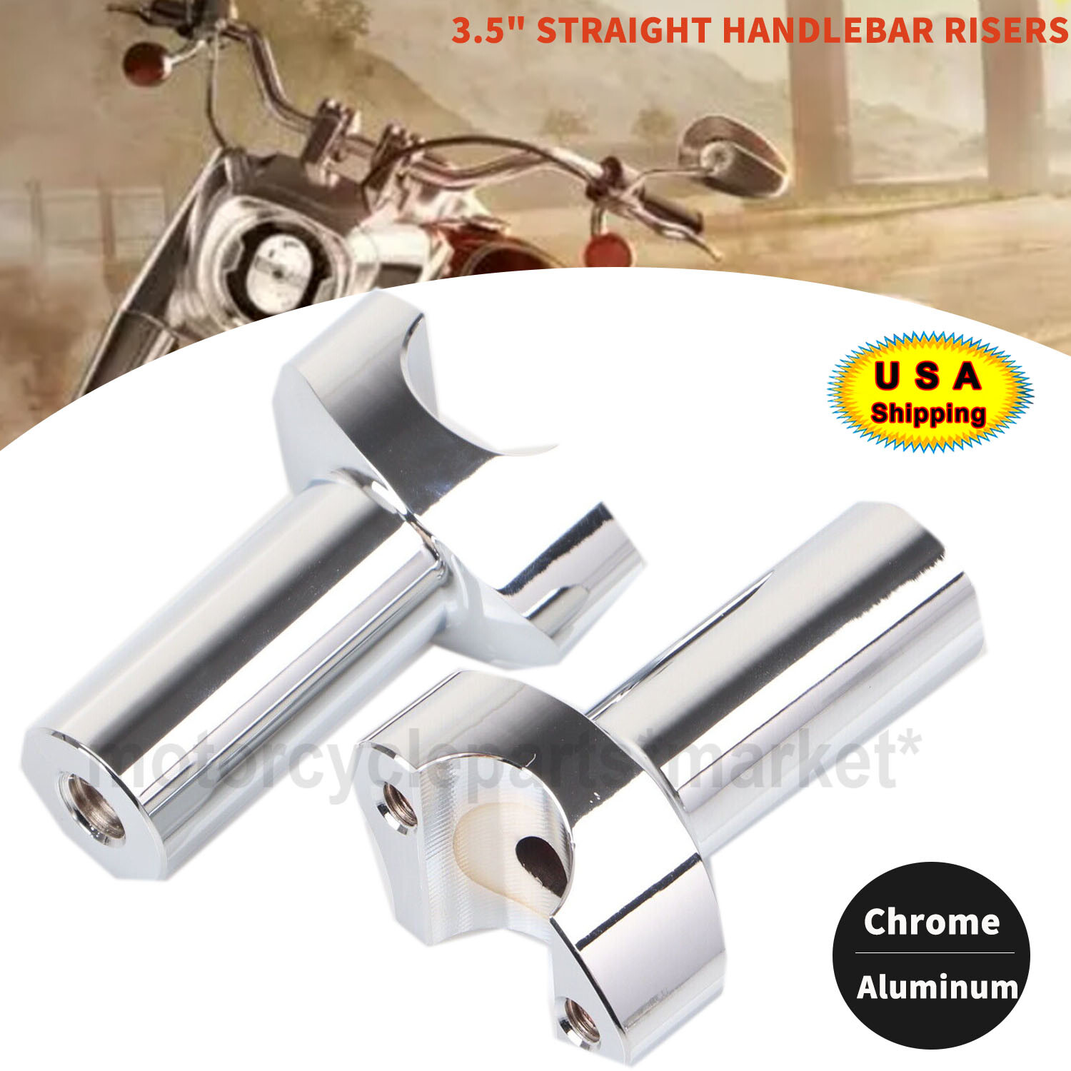 Chrome CNC 3.5" Handlebar Risers Fit For Harley Dyna FXDB FXDC Heritage ...