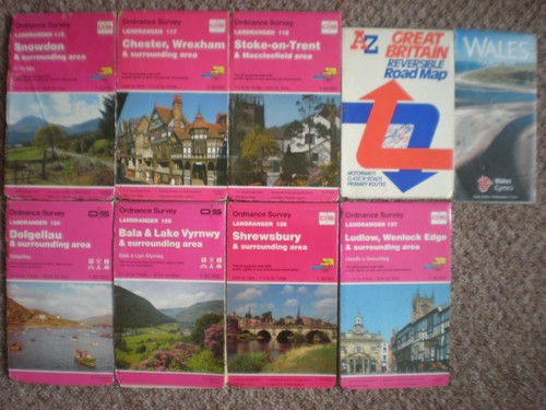 NORTH & MID WALES SNOWDON LANDRANGER OS ORDNANCE SURVEY MAPS JOB LOT ...