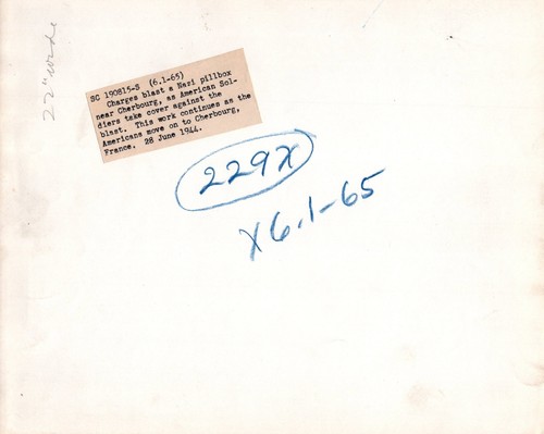 WW2 1944 German pillbox attacked Cherbourg US troops - Original Press ...