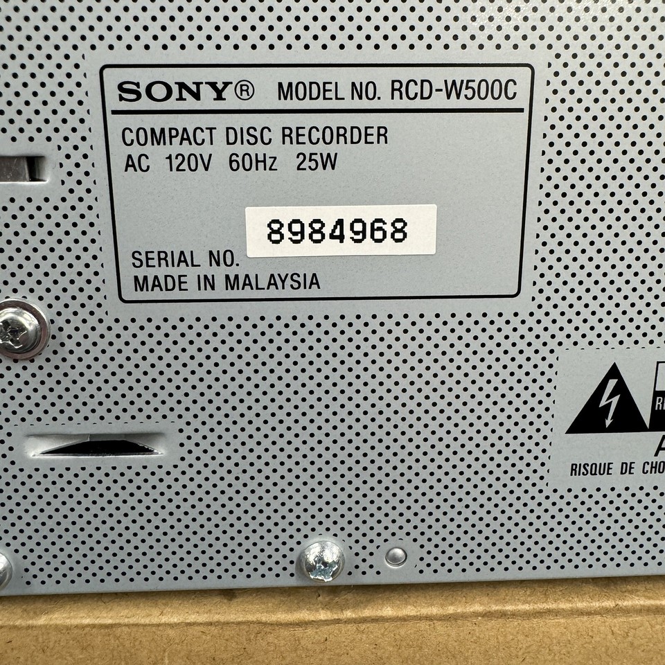 SONY RCD-W500C CD RECORDER 5-DISC CHANGER - SERVICED - CLEANED - WITH ...