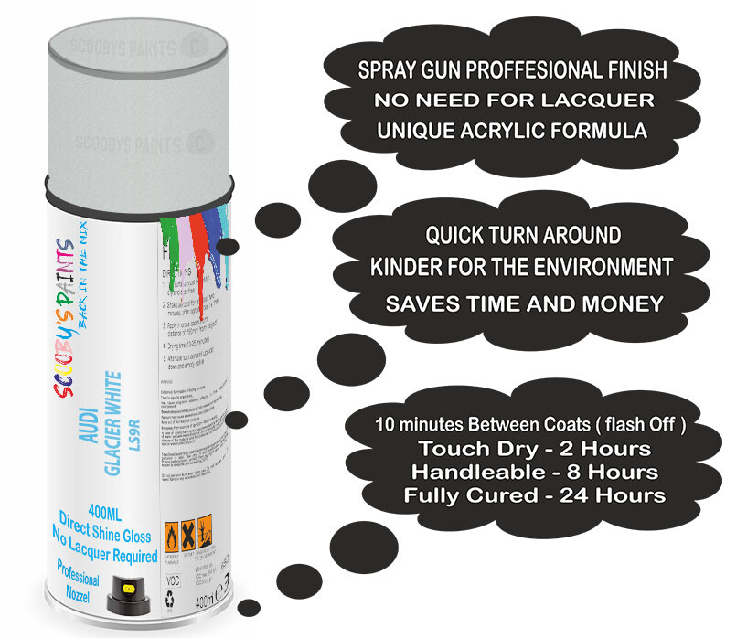 AUDI rs7 sportback GLACIER WHITE LS9R METALLIC Direct Gloss Aerosol ...