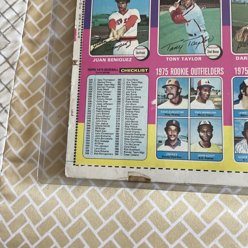 1975 Topps Baseball Uncut Sheet 132 Cards Rookies And Hall Of Famers ...