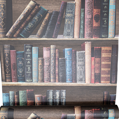 Library Books Mutli Wallpaper 3D Realistic Effect Retro Classic Book ...