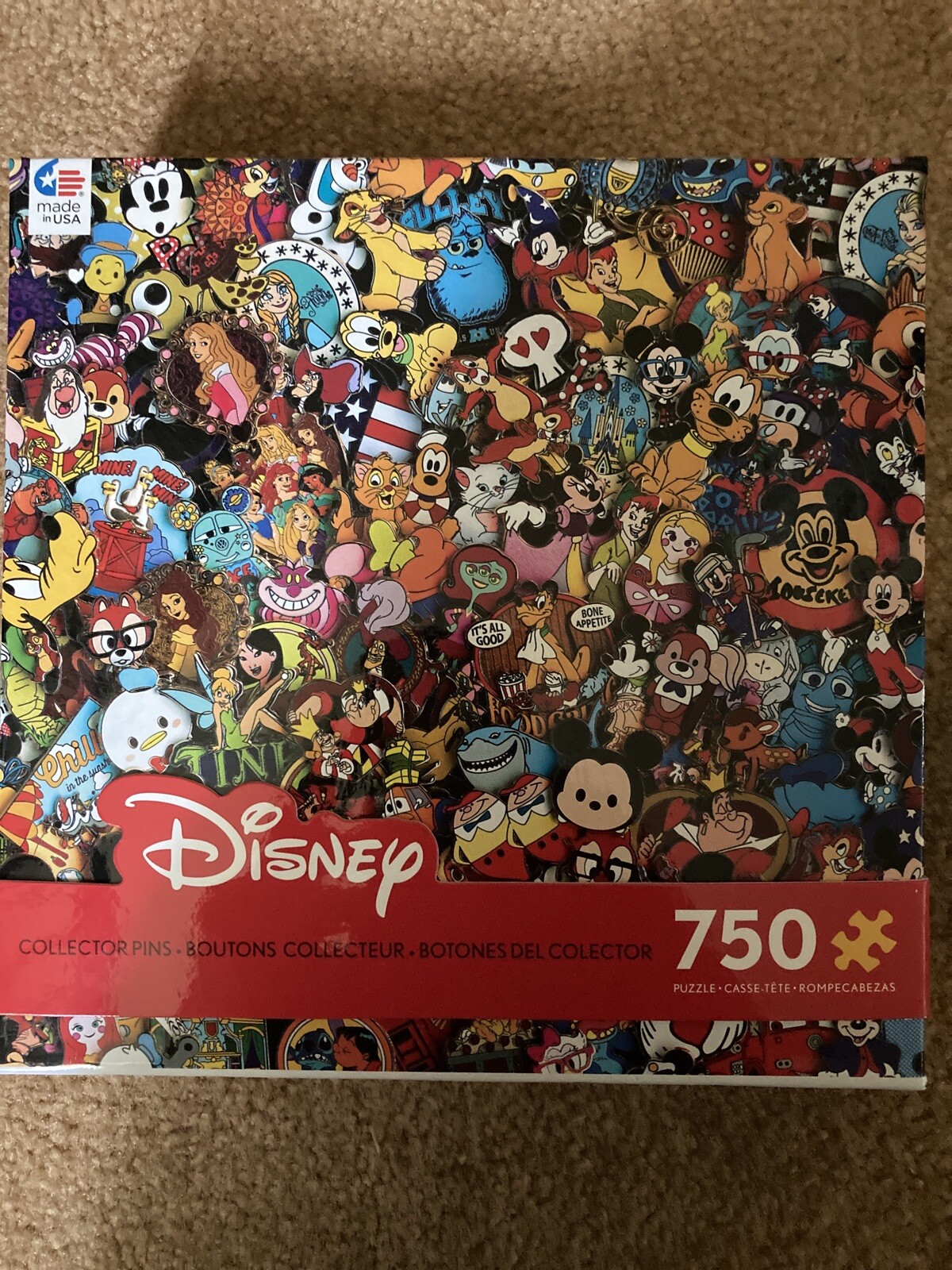 DISNEY COLLECTOR PINS 750 PIECE JIGSAW PUZZLE ~ CEACO ~ 24"X18" ~ NEW ...