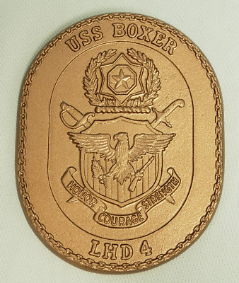 USN US NAVY USS BOXER LHD-4 SHIPS CREST INSIGNIA AWARD PLAQUE | eBay