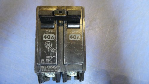 1 – GE Circuit Breaker 40 Amp, DP-4525, HACR Type E11592, Type THQL, 2 ...