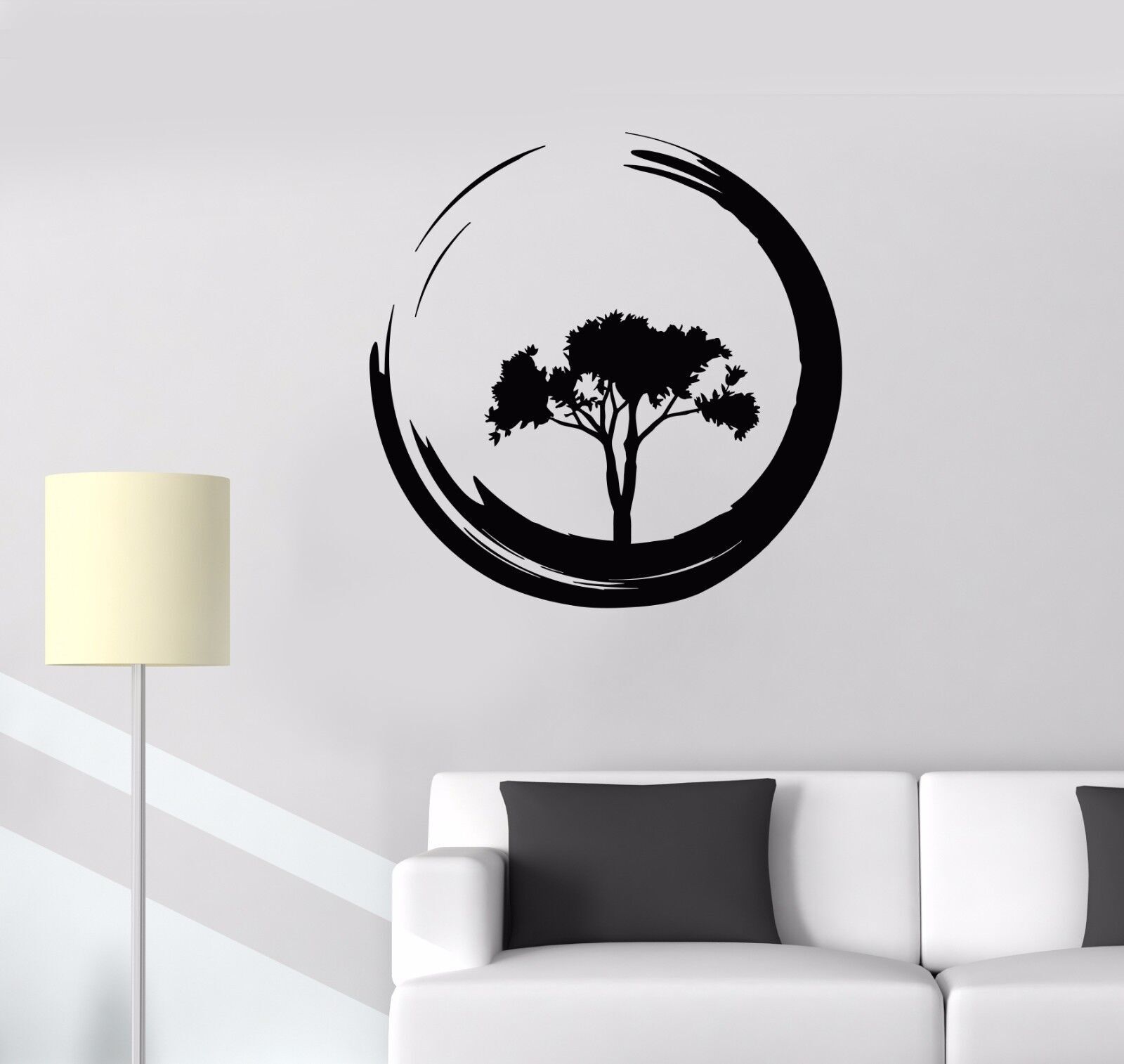 Vinyl Wall Decal Tree Circle Enso Zen Buddhism Yoga Stickers (617ig) | eBay