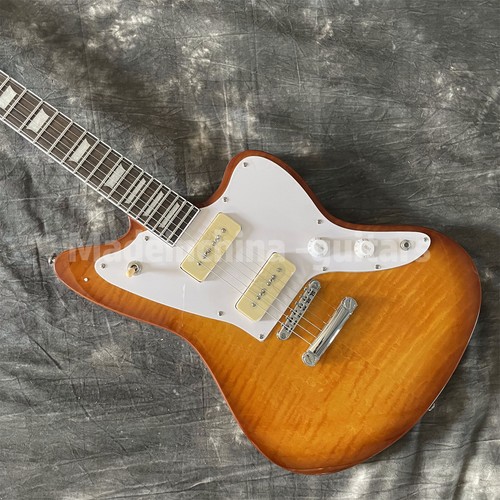 Unbranded Flamed Maple Top Electric Guitar Firebird P90 Pickups Maple ...
