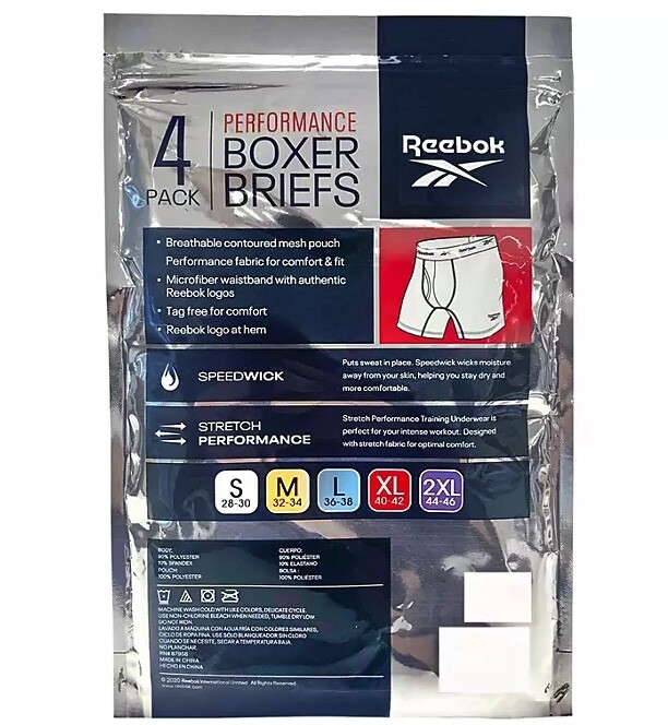 Reebok Men's 4-Pack Performance Boxer Briefs for Pack (2 or 4 Boxers ...