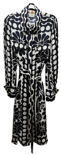 FARM RIO dress, NEW w/tag ~ M ~ black/white floral print w/pockets ...
