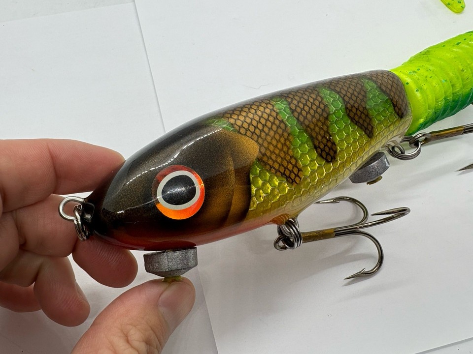 12" H2O Tackle Large Hardhead Softtail Baker Foil Perch Jerkbait Musky ...