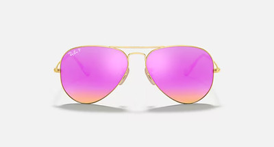 RayBan Aviator RB3025 112/1Q 58-14 Matte Gold Frame Cyclamen Flash ...
