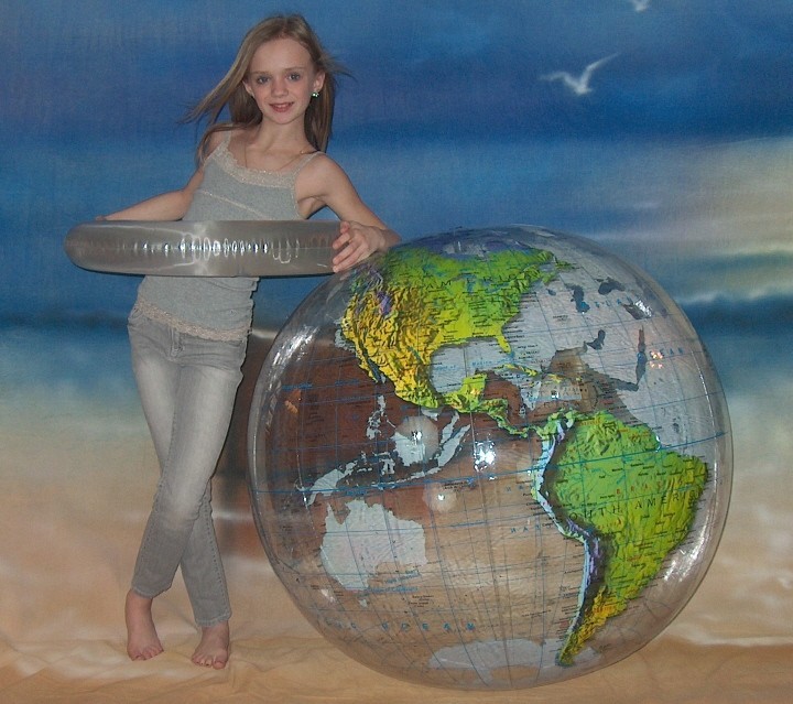 54" Inflatable CLEAR TRANSPARENT Topographical Earth Globe BEACH BALL w ...