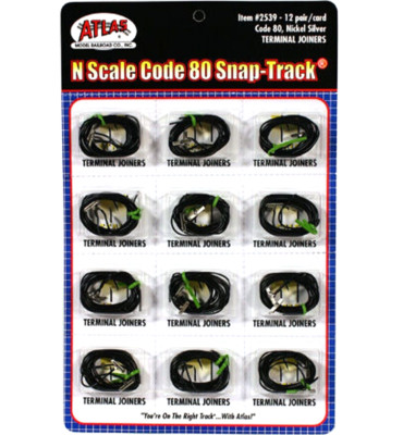 Atlas N Scale ~ New ~ Track Terminal Rail Joiners ~ Code 80 ~ 12 Pack ...