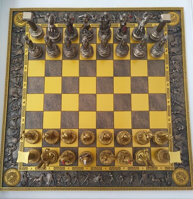 Chess set Ancient Greek Mythology with Medusa Vs Perseus soldiers pawns ...