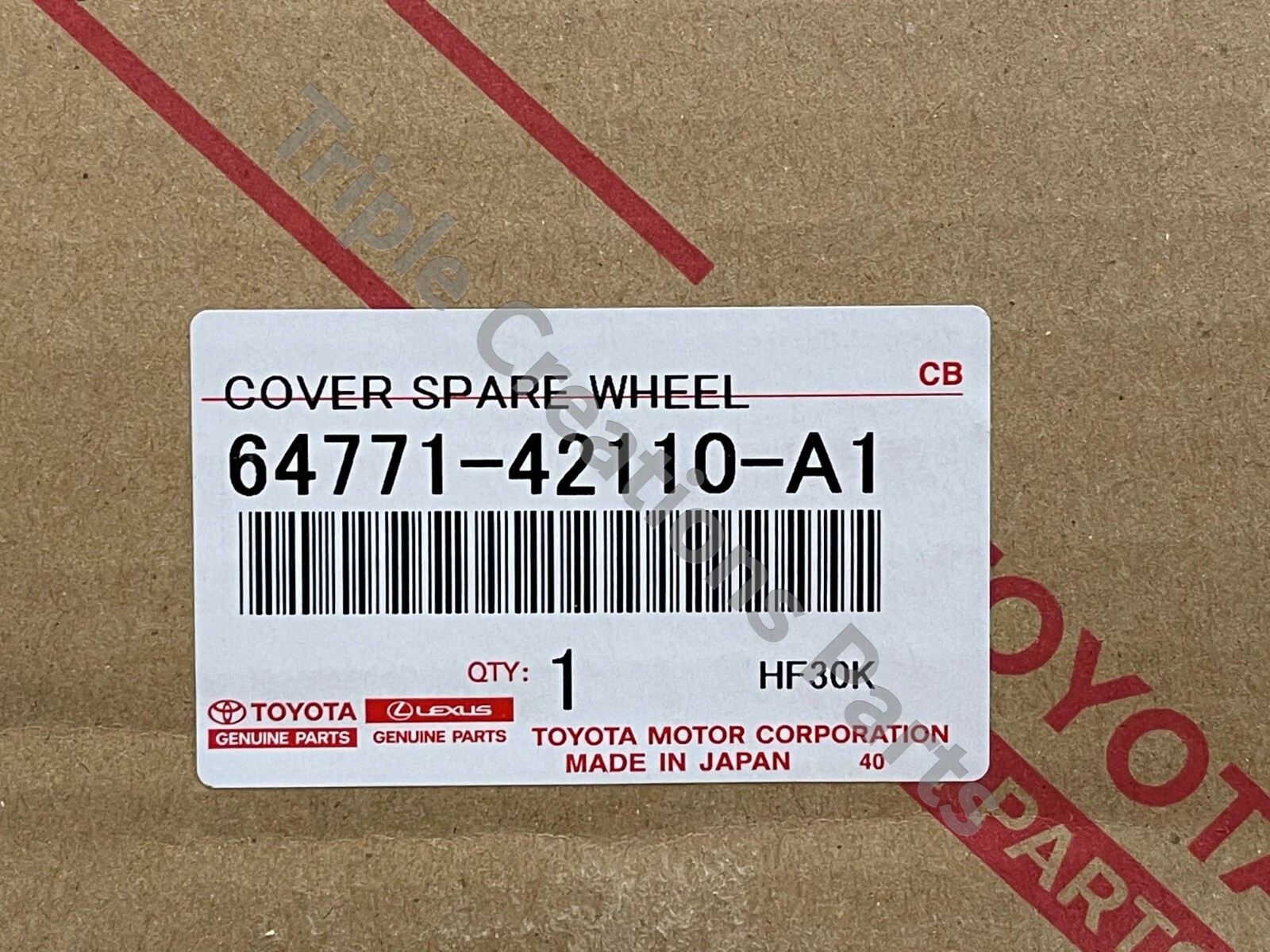 Toyota Genuine 64771-42110-A1 Cover Spare Wheel 6477142110A1 OEM | eBay