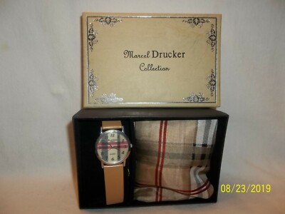 Marcel Drucker Watch & Silk Scarf Quartz Movement | eBay
