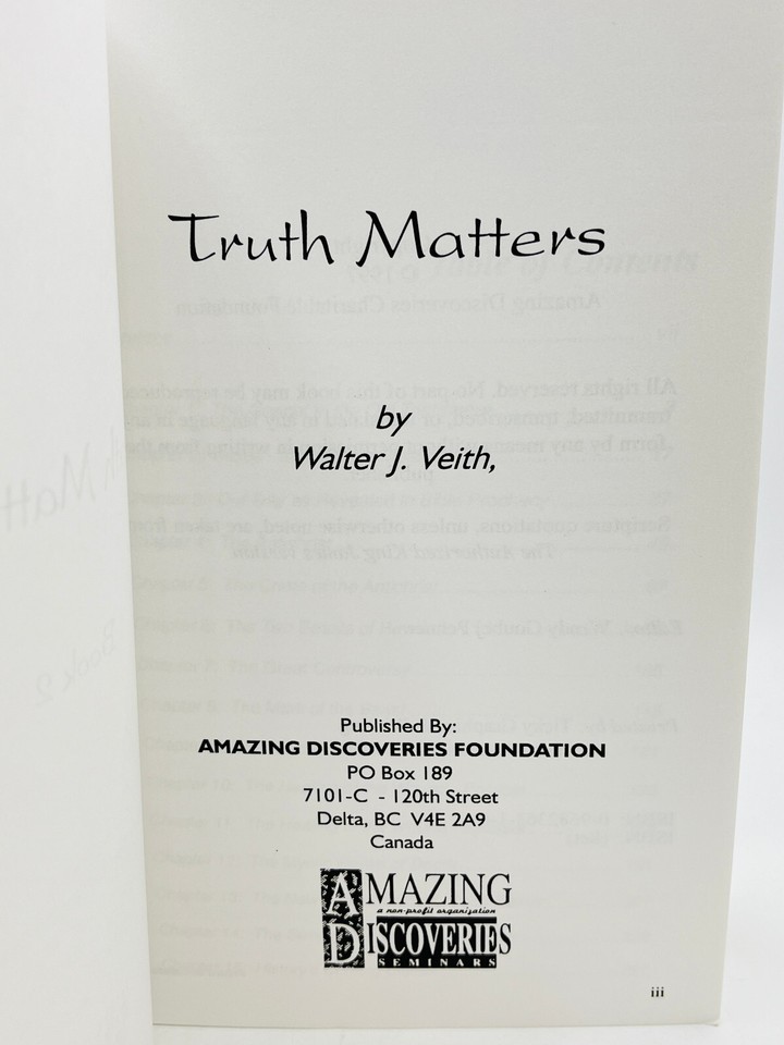 Truth Matters Book 2: Escaping the Labyrinth of Error - Walter J Veith 1997 PB | eBay