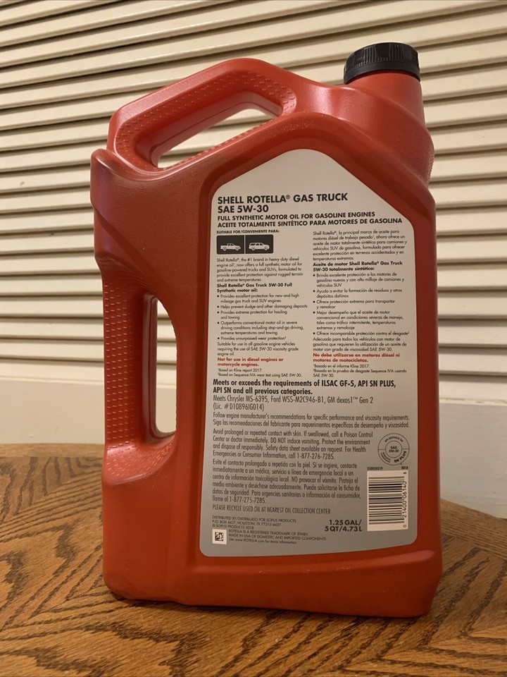 Shell Rotella Gas Truck 5W-30 5 Quart / 1.25 Gallon | eBay