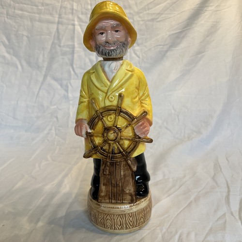 Vintage Musical Decanter Yellow Fisherman 12" plays "Anchors Away" | eBay