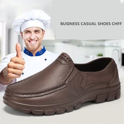 Men's Chef Shoes Kitchen Cook Oil Resistant Non Slip Safety Work Clogs ...