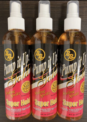 BB Pump It Up Gold Super Hold Styling Spritz Finishing Styling Shape ...