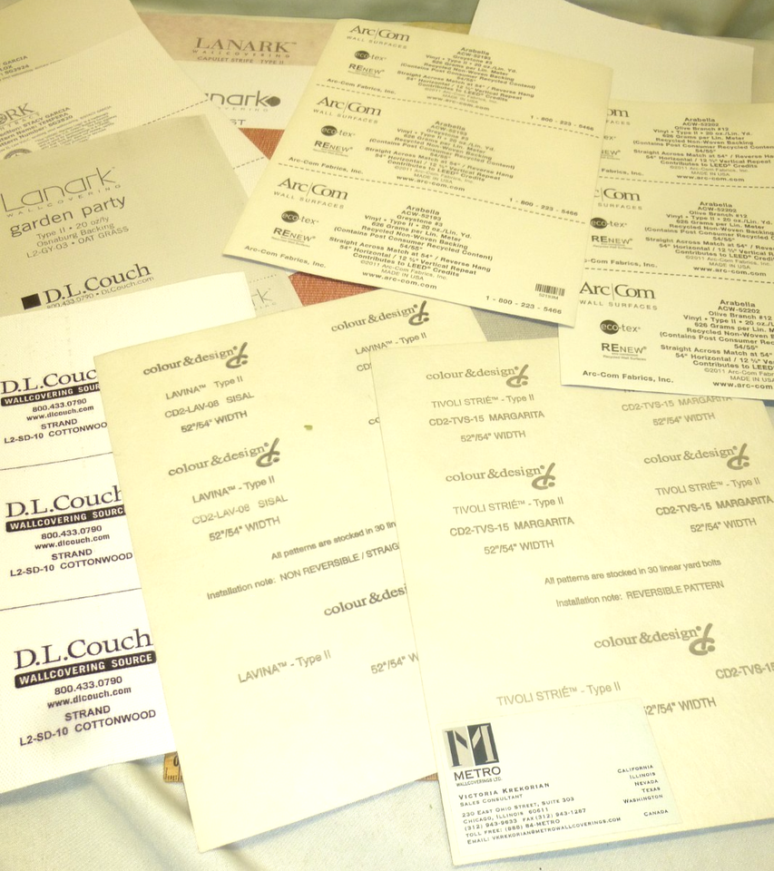 14 sheets Wallpaper Sample Pages Arts Crafts Mixed Materials 10" x 8 ...