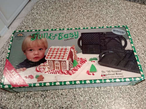 Vtg Cast Iron Mold Gingerbread House 1985 John Wright Double Sided New ...